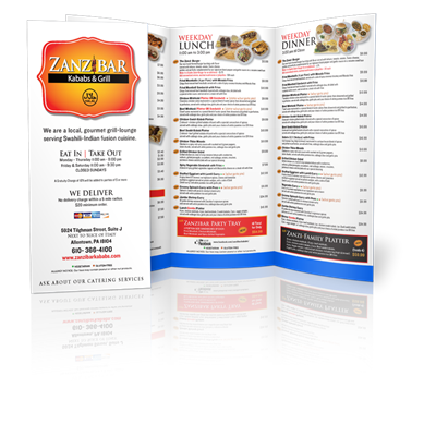 11 x 17 and 12 x 18 Disposable Menus | Lehigh Print & Data | Lehigh ...
