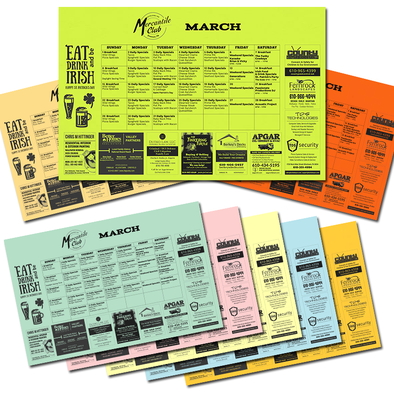 11 x 17 and 12 x 18 Disposable Menus | Lehigh Print & Data